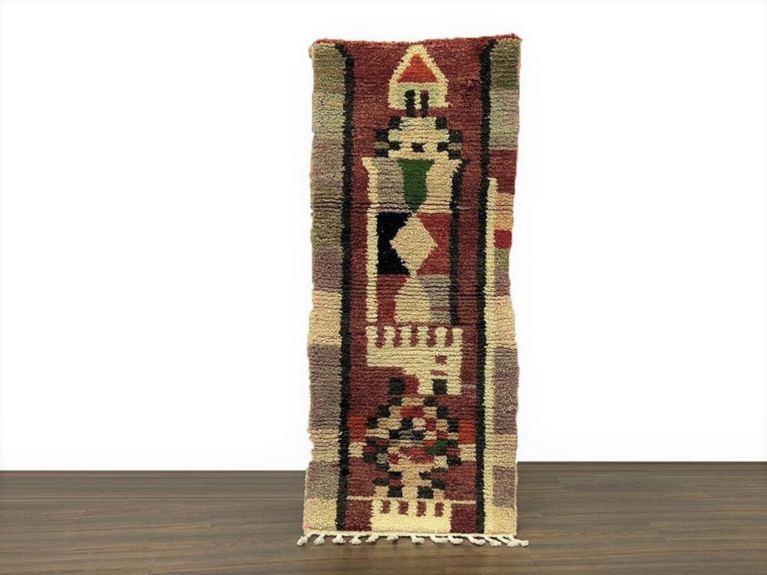 Customized Moroccan Checker Hallway Sofa Carpet, Boujaad Authentic ...