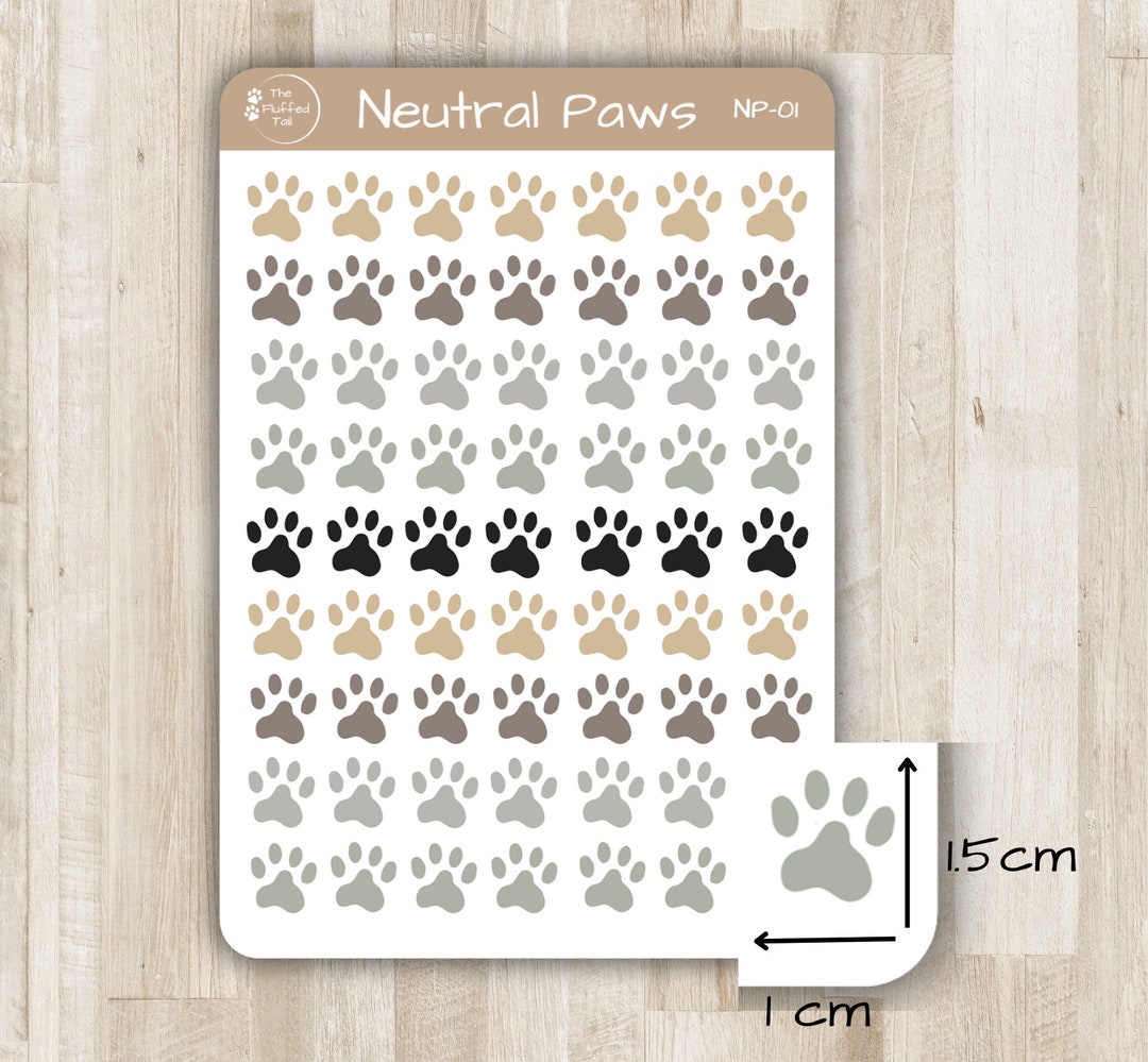 Neutral Brown Paw Print Stickers, Handmade Pet Decals, Pet Lover Gift ...