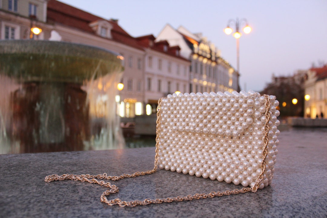 Pearl Beaded Bag | Handmade Mother-of-pearl Beads Bag | Evening Handbag ...