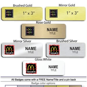 1 X 3 Mcdonalds Employee Name Badge/logo 2 - Etsy