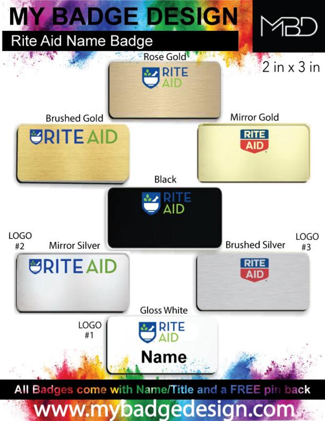 2" X 3" Rite Aid Employee Name Badge - Etsy