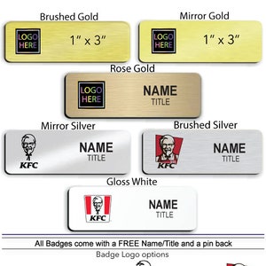 1 X 3 KFC Employee Name Badge - Etsy