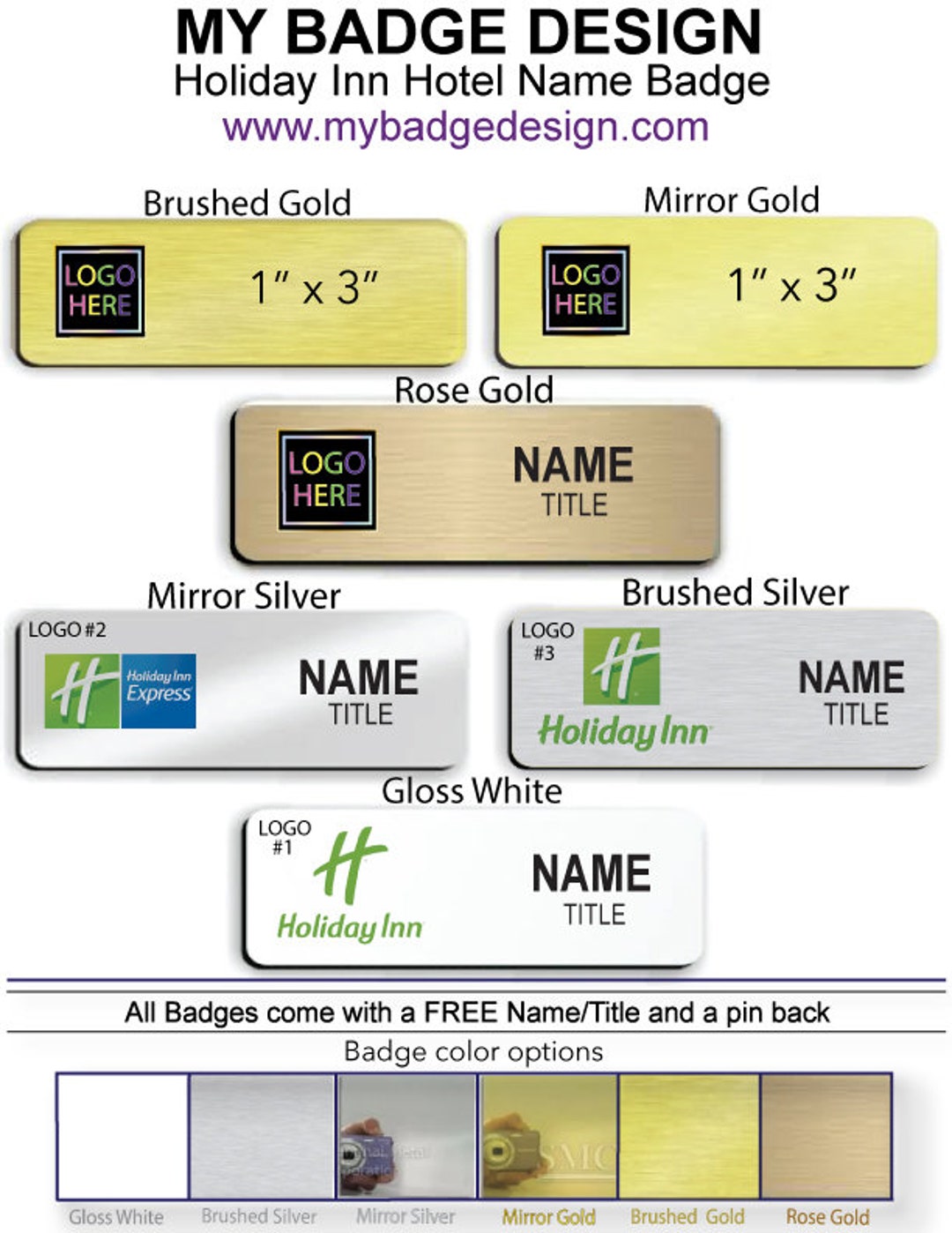 1 X 3 Holiday Inn Hotel Employee Name Badge - Etsy