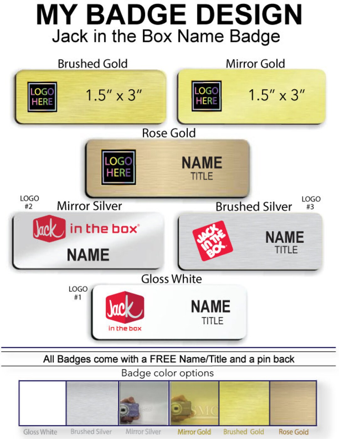 1.5 X 3 Jack in the Box Employee Name Badge - Etsy