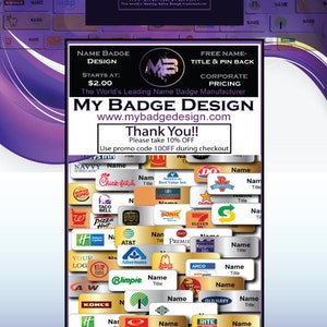 1 X 3 KFC Employee Name Badge - Etsy