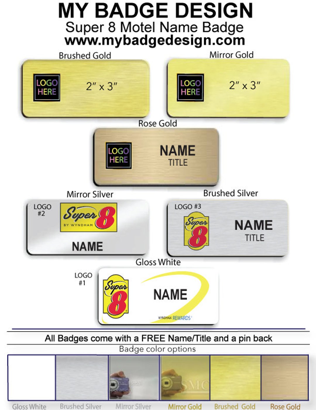 2 X 3 Super 8 Motel Employee Name Badge - Etsy