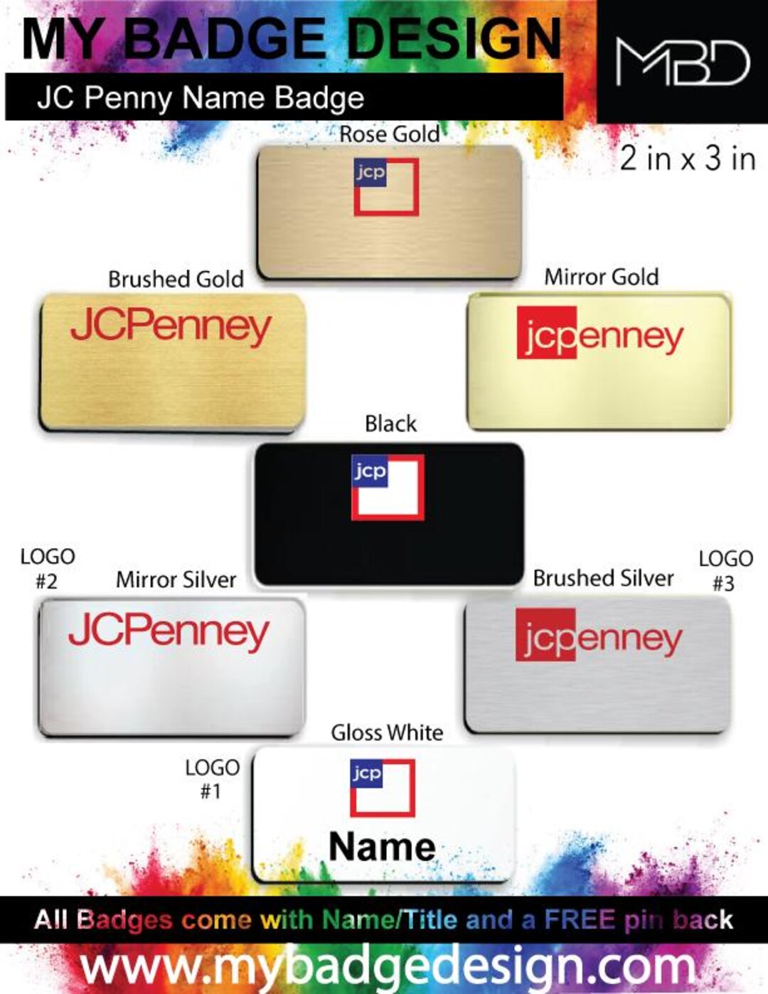 2" X 3" JC Penny Employee Name Badge - Etsy