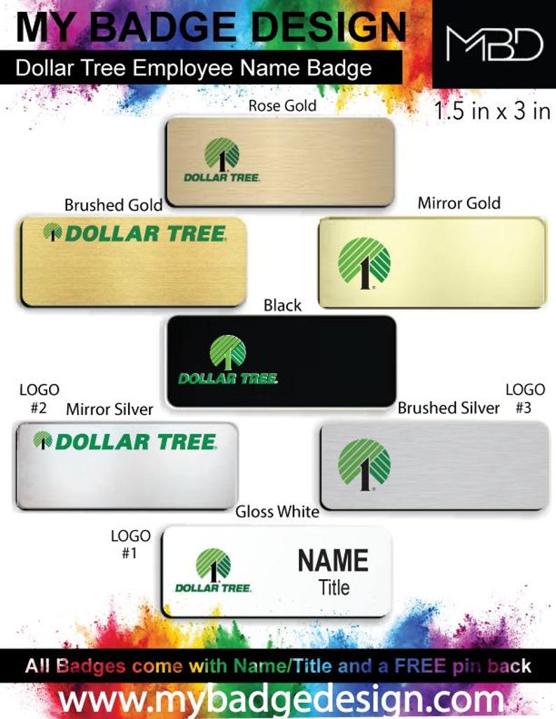 1.5" X 3" Dollar Tree Employee Name Badge - Etsy