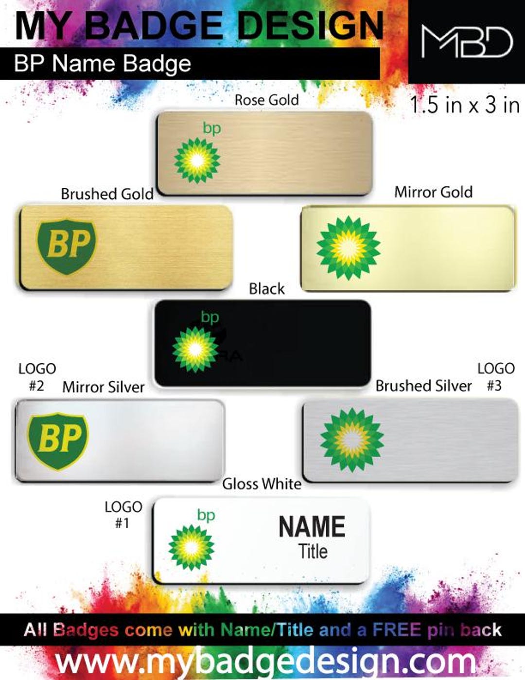 1.5" X 3" BP Employee Name Badge - Etsy