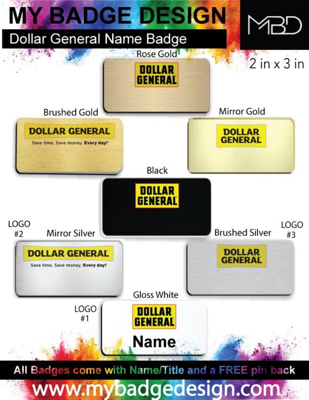 2" X 3" Dollar General Employee Name Badge - Etsy