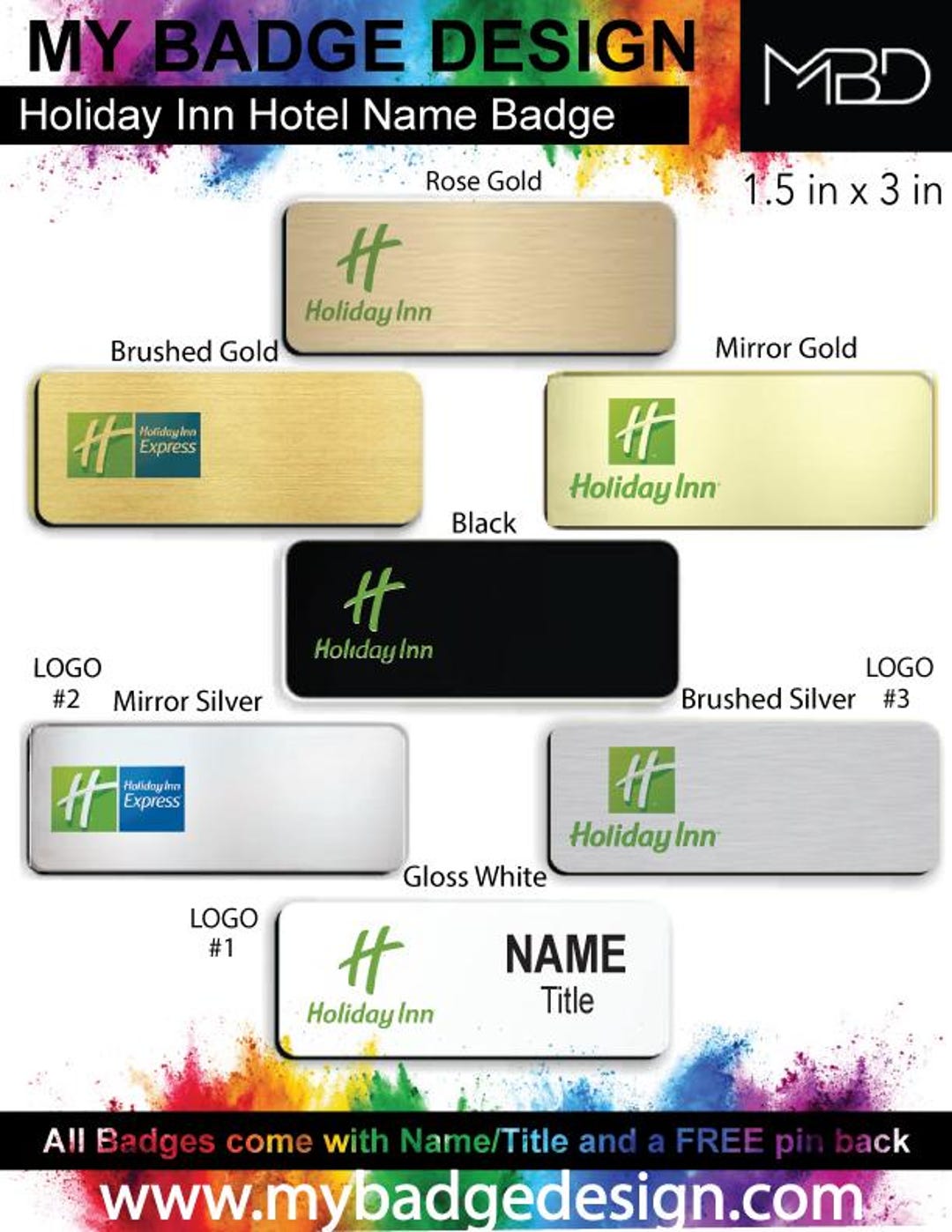 1.5" X 3" Holiday Inn Hotel Employee Name Badge - Etsy