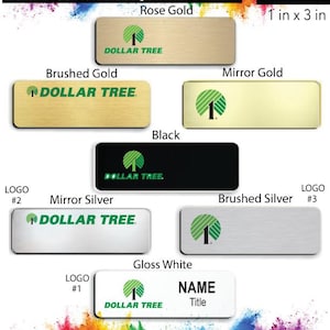 1" X 3" Dollar Tree Employee Name Badge - Etsy