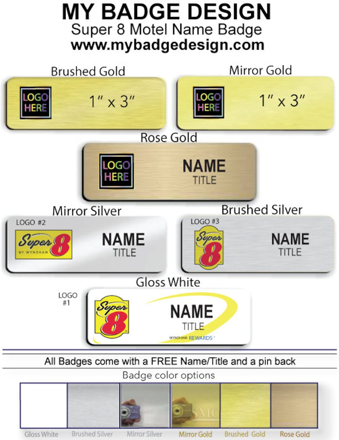 1 X 3 Super 8 Motel Employee Name Badge - Etsy