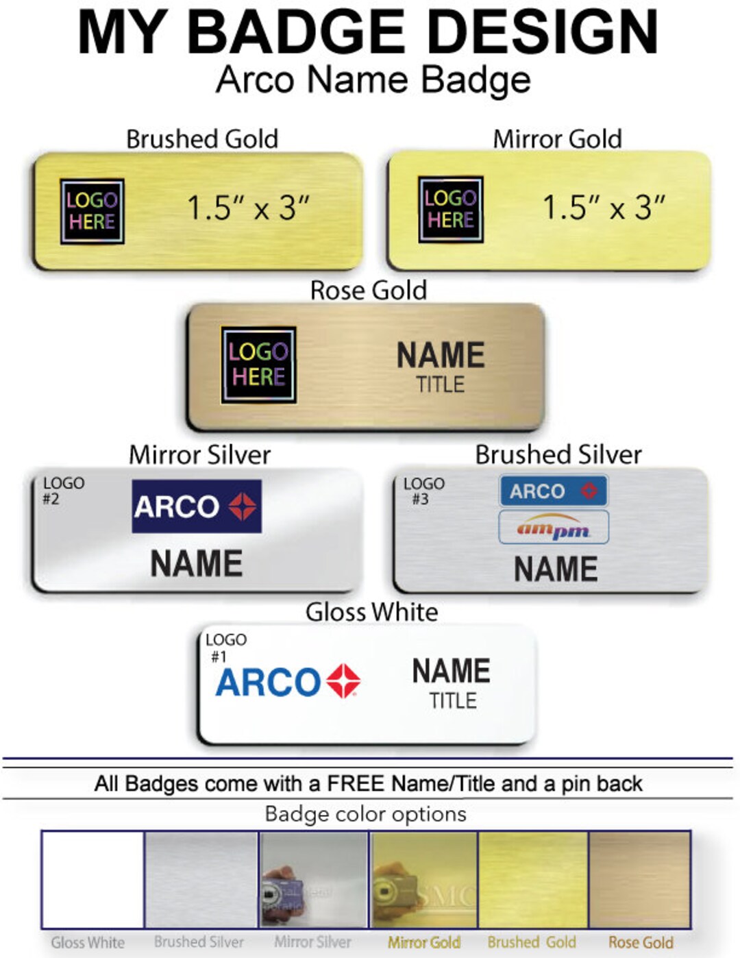 1.5 X 3 Arco Employee Name Badge - Etsy