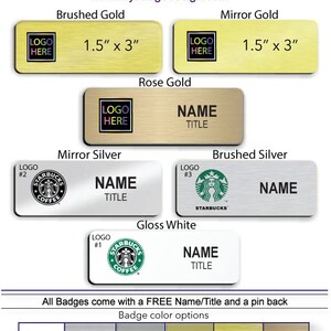 1.5 X 3 Starbucks Employee Name Badge - Etsy
