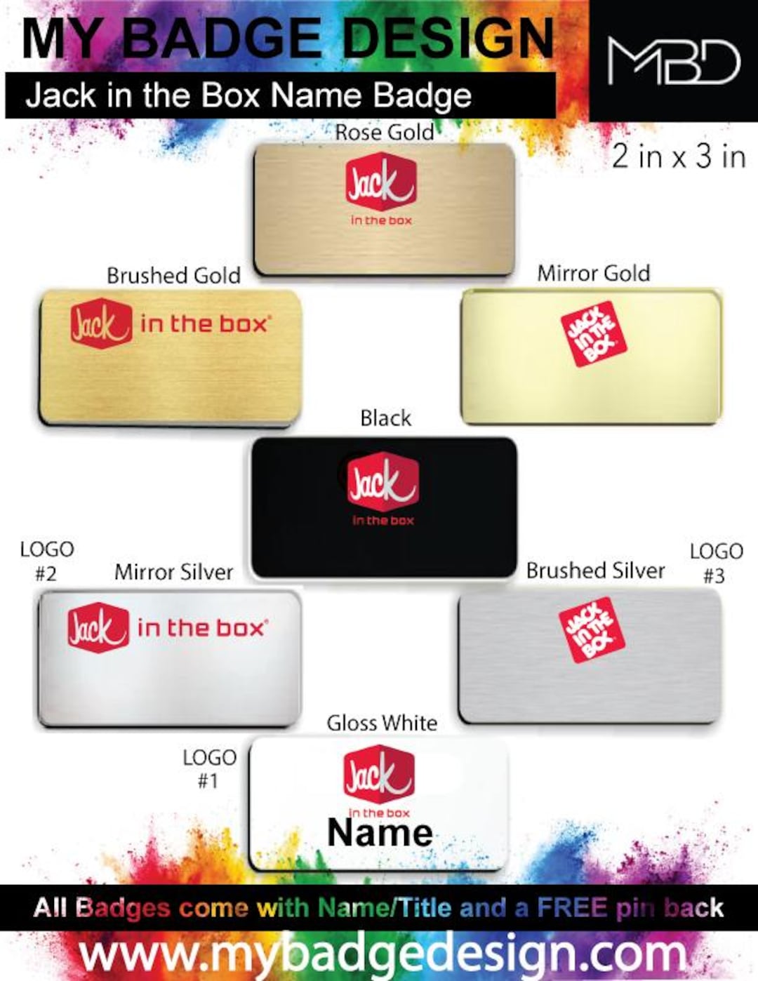 2" X 3" Jack in the Box Employee Name Badge - Etsy
