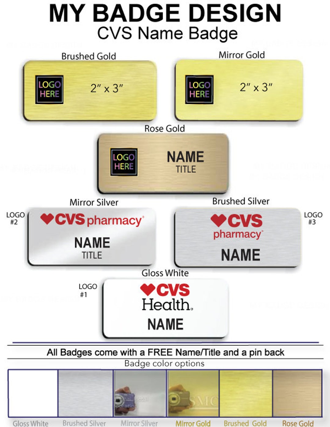 2 X 3 CVS Employee Name Badge - Etsy