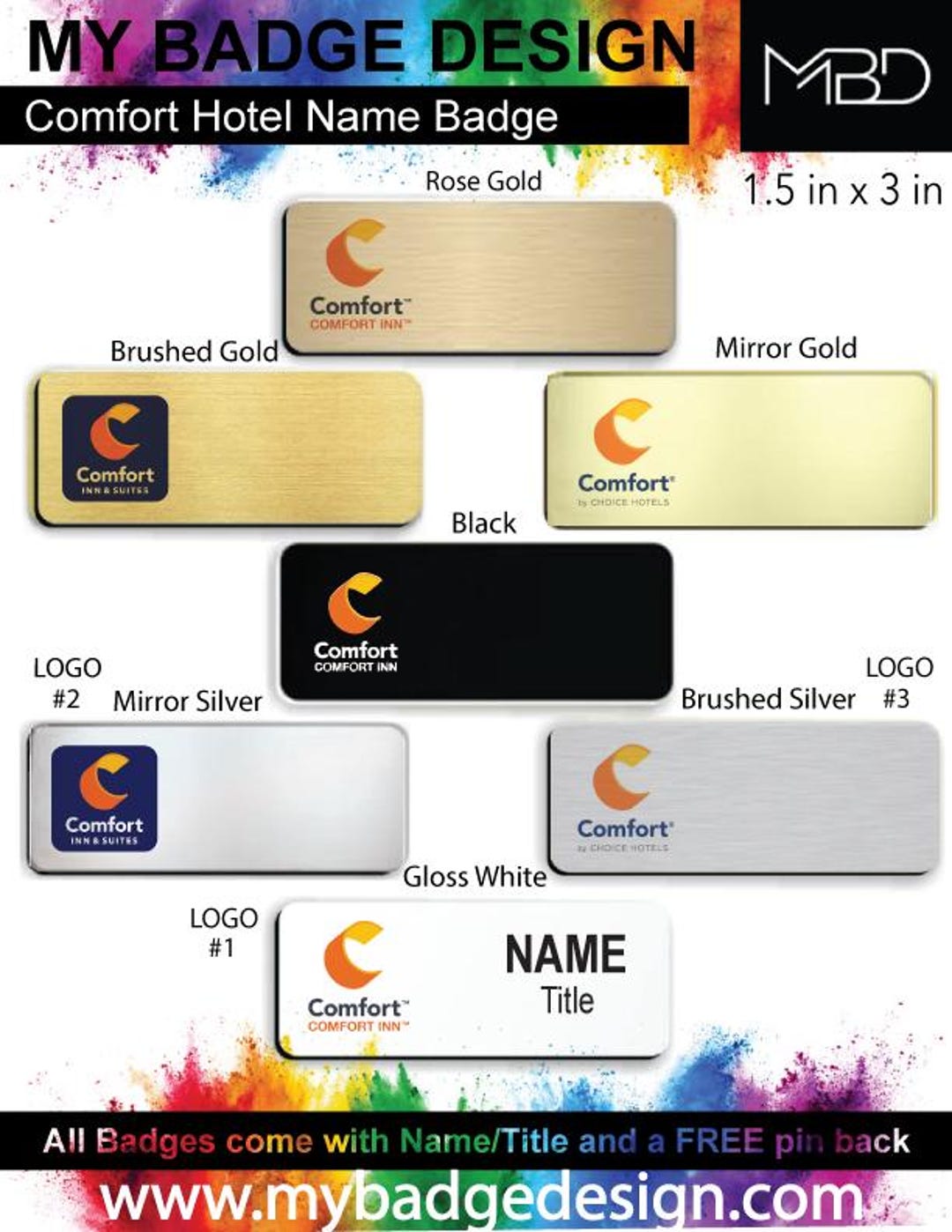 1.5" X 3" Comfort Inn Employee Name Badge - Etsy