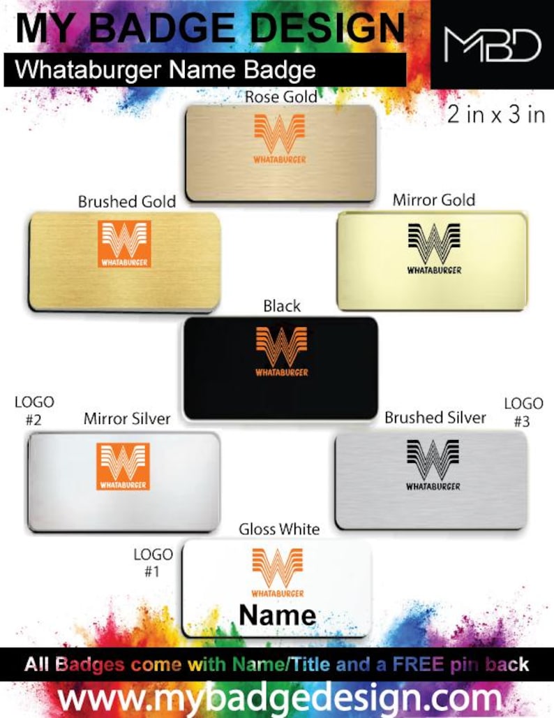 2" X 3" Whataburger Employee Name Badge - Etsy