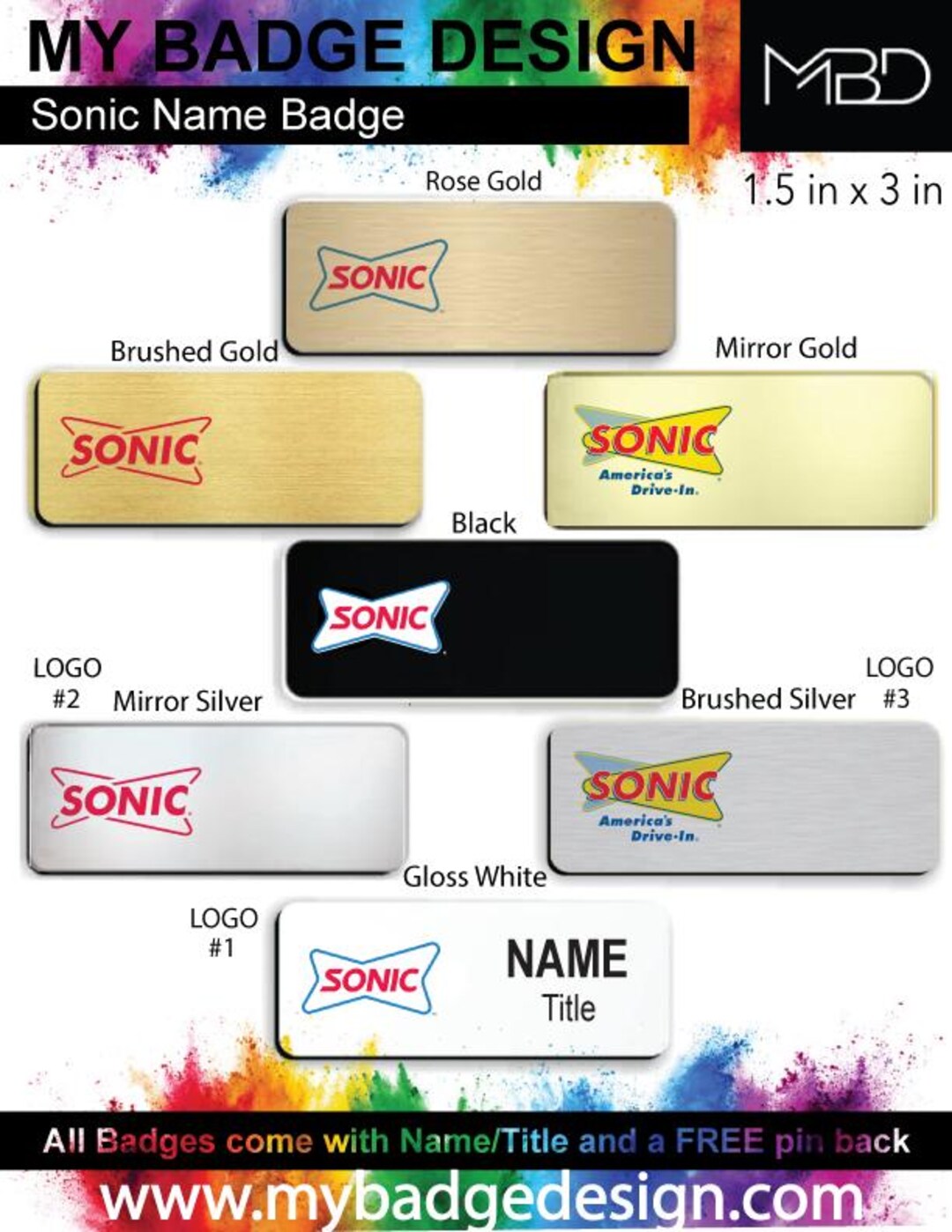 1.5" X 3" Sonic Employee Name Badge - Etsy