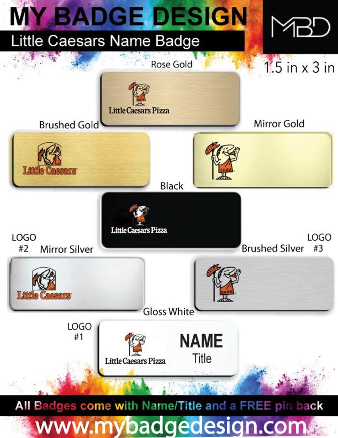 1.5" X 3" Little Caesar's Employee Name Badge - Etsy