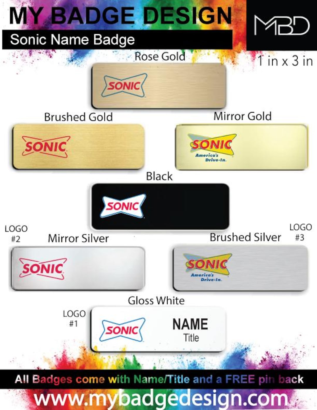 1" X 3" Sonic Employee Name Badge - Etsy