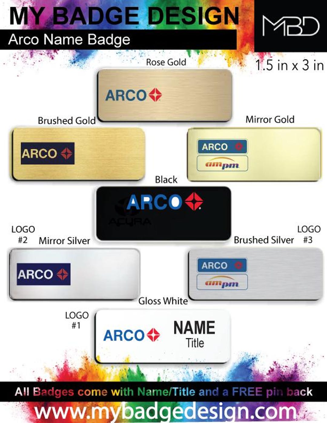 1.5" X 3" Arco Employee Name Badge - Etsy