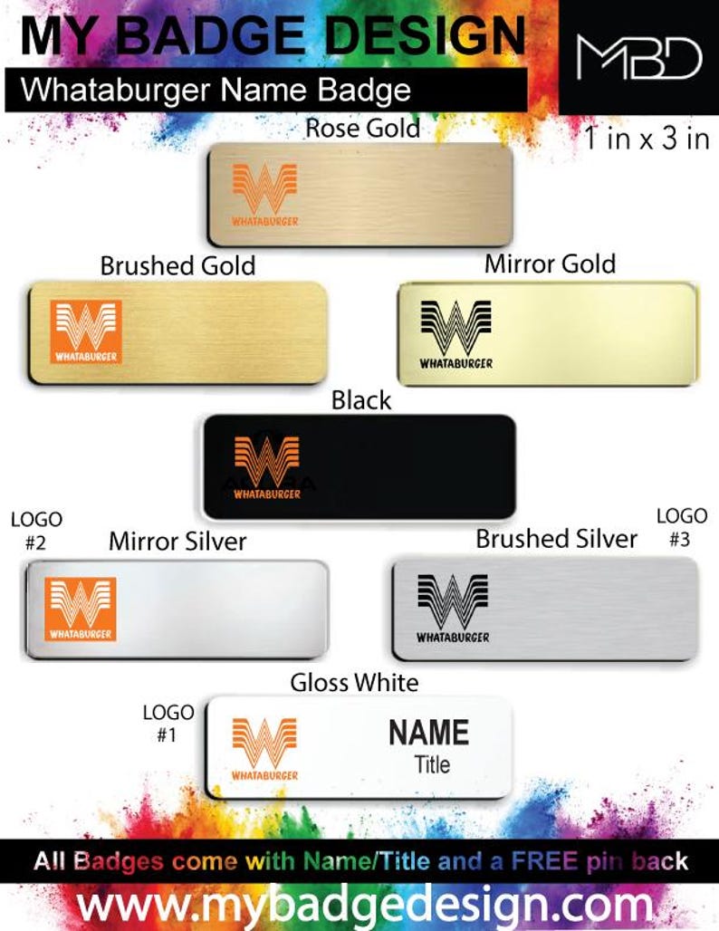 1" X 3" Whataburger Employee Name Badge - Etsy