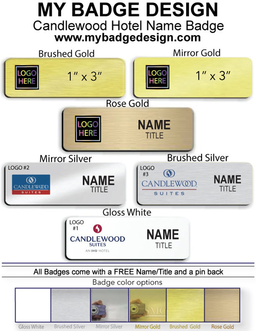 1 X 3 Candlewood Hotel Employee Name Badge - Etsy