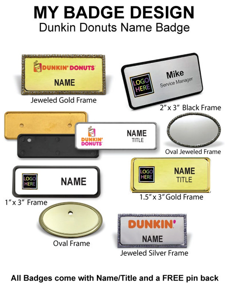 2 X 3 Dunkin Donuts Employee Name Badge - Etsy