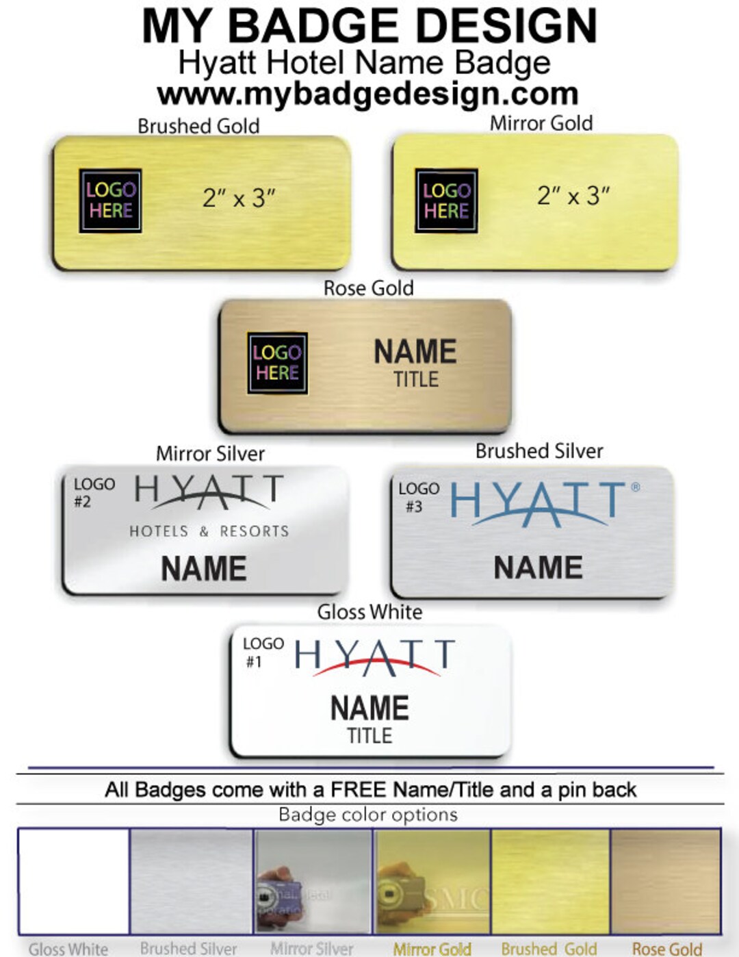 2 X 3 Hyatt Hotel Employee Name Badge - Etsy