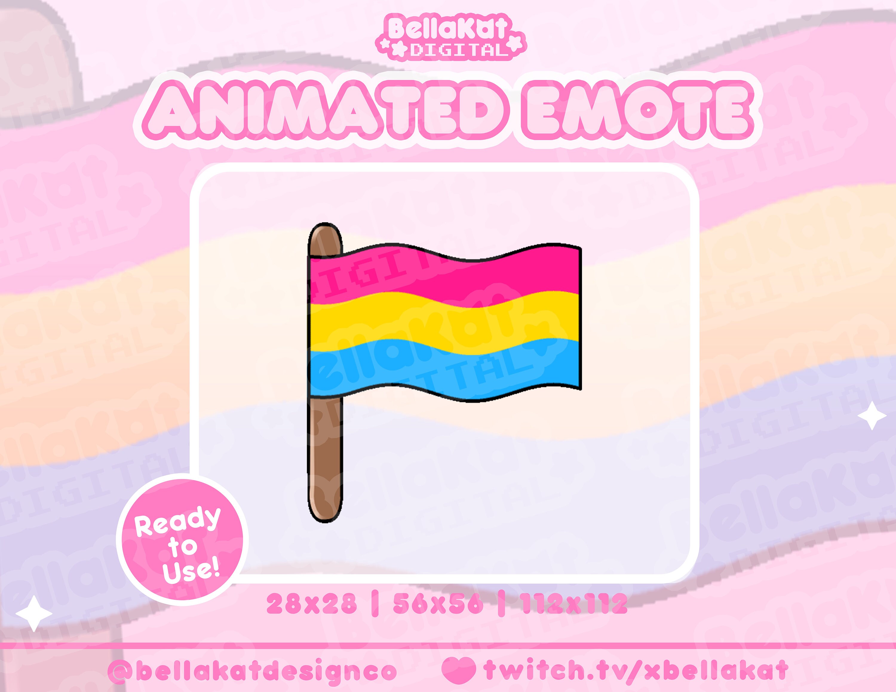 Pansexual Pride Animated Flag Twitch Emote, Twitch Discord Streaming ...