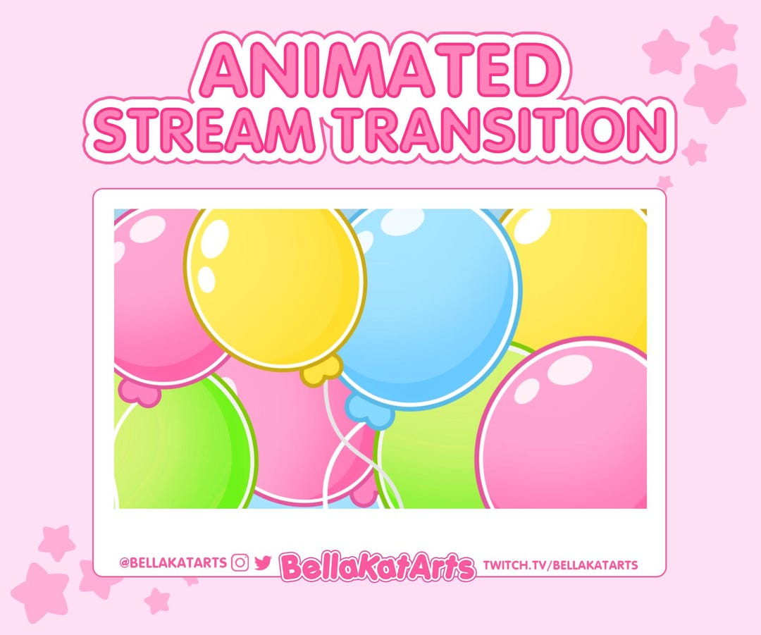 Animated Birthday Balloon Stinger Stream Transition | Colorful Bday ...