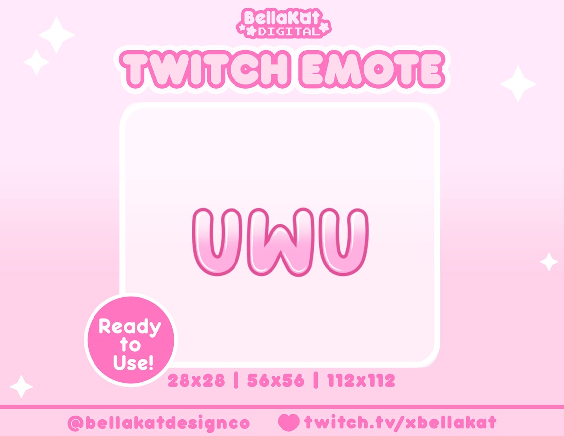 Animated UWU Heart Twitch Emote Cute Animated Streamer Emotes, Single ...