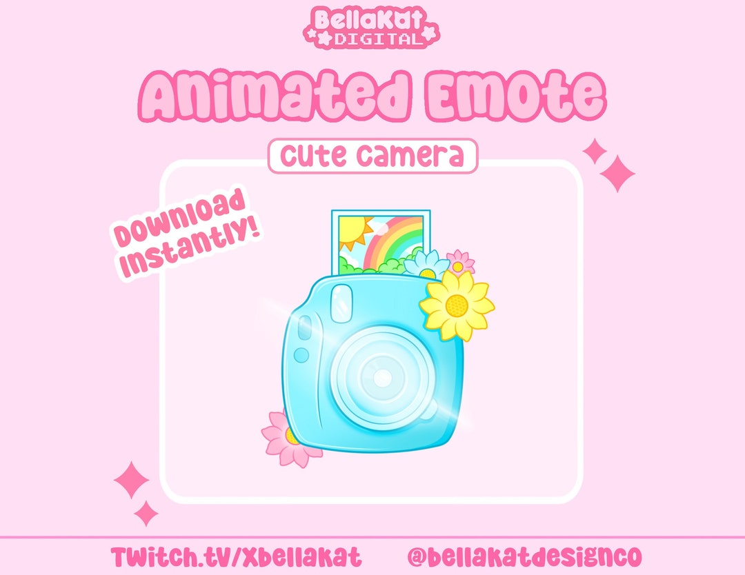 Cute Camera Animated Twitch Emote, Aesthetic Rainbow Camera Emote for ...