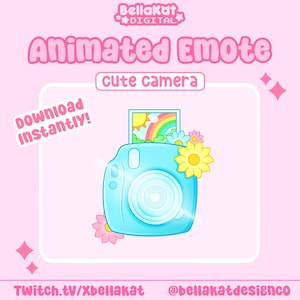 Cute Camera Animated Twitch Emote, Aesthetic Rainbow Camera Emote for ...