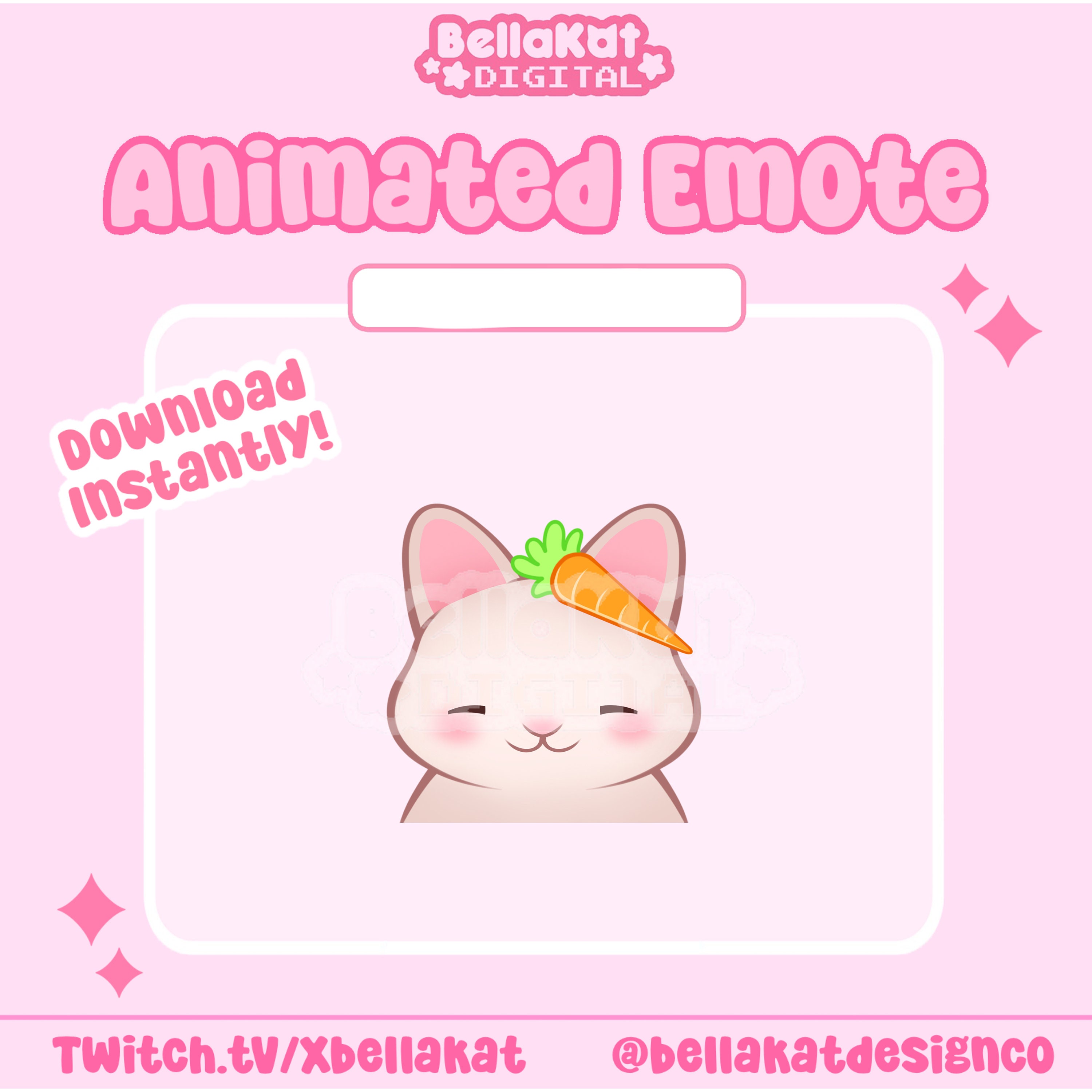 Animated Bunny Carrot Bonk Emote - Cute Funny Animal Emote Digital ...