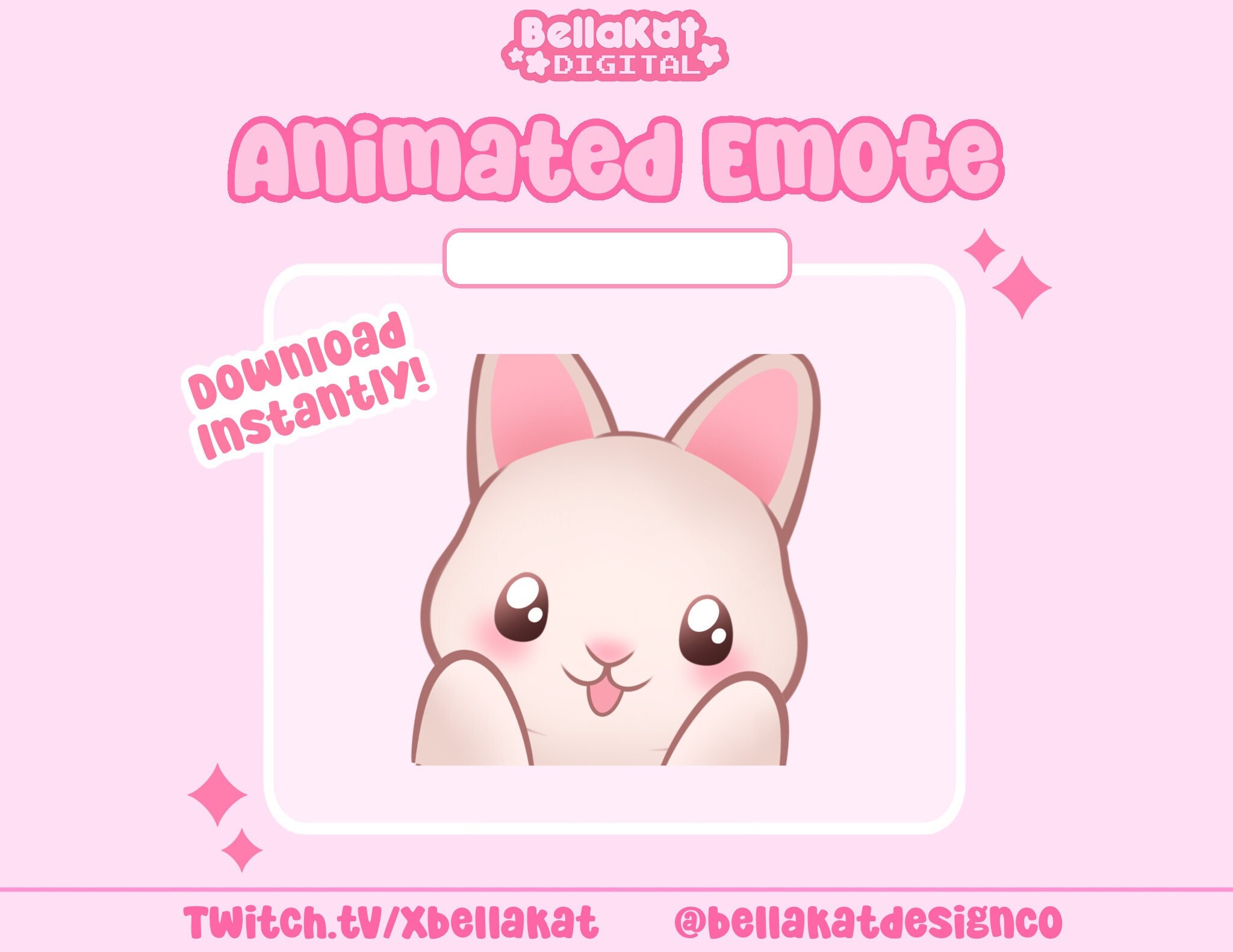 Kawaii Bunny Animated Twitch Emote Cute Single Animated Emote Digital ...
