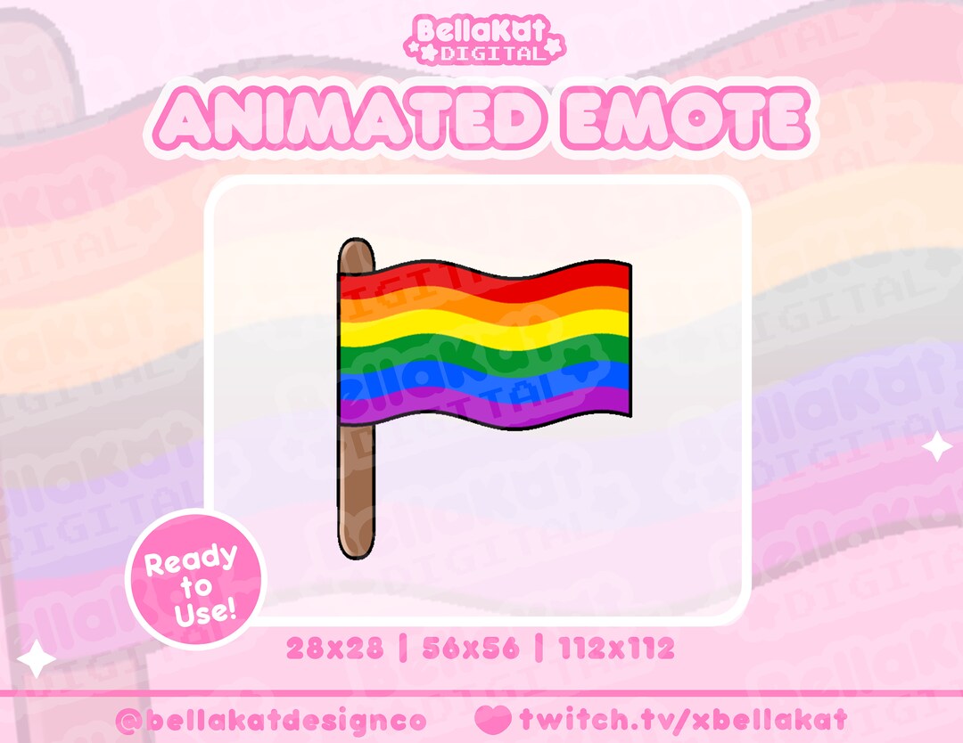 Rainbow LGBTQ Pride Flag Twitch Emote, Twitch Discord Streaming Emotes ...