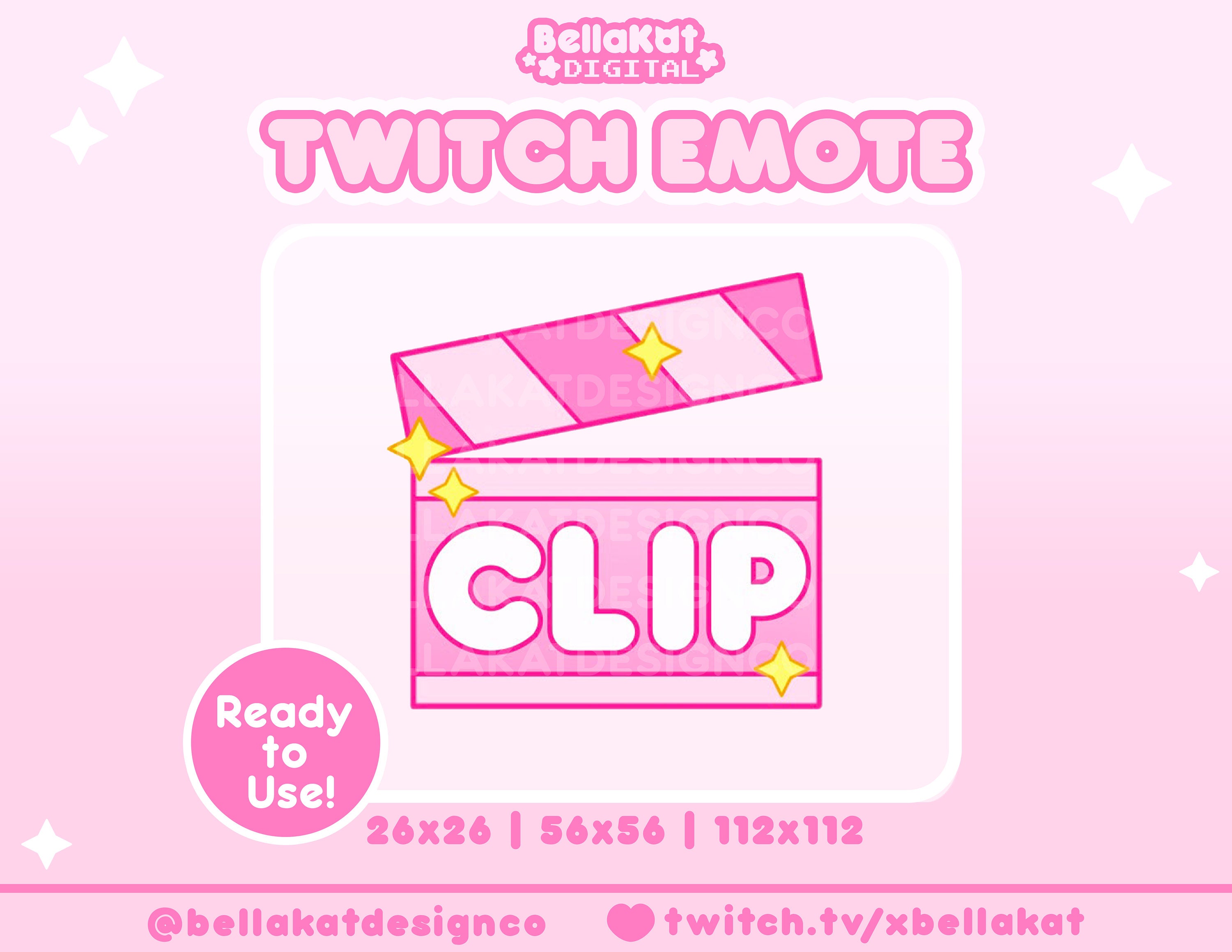 Clip It Pink Twitch Emote Kawaii Streamer Single Emote - Etsy