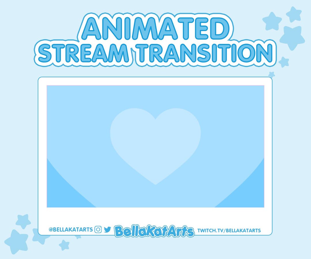Animated Blue Heart Stinger Stream Transition | Kawaii Y2K Heart ...