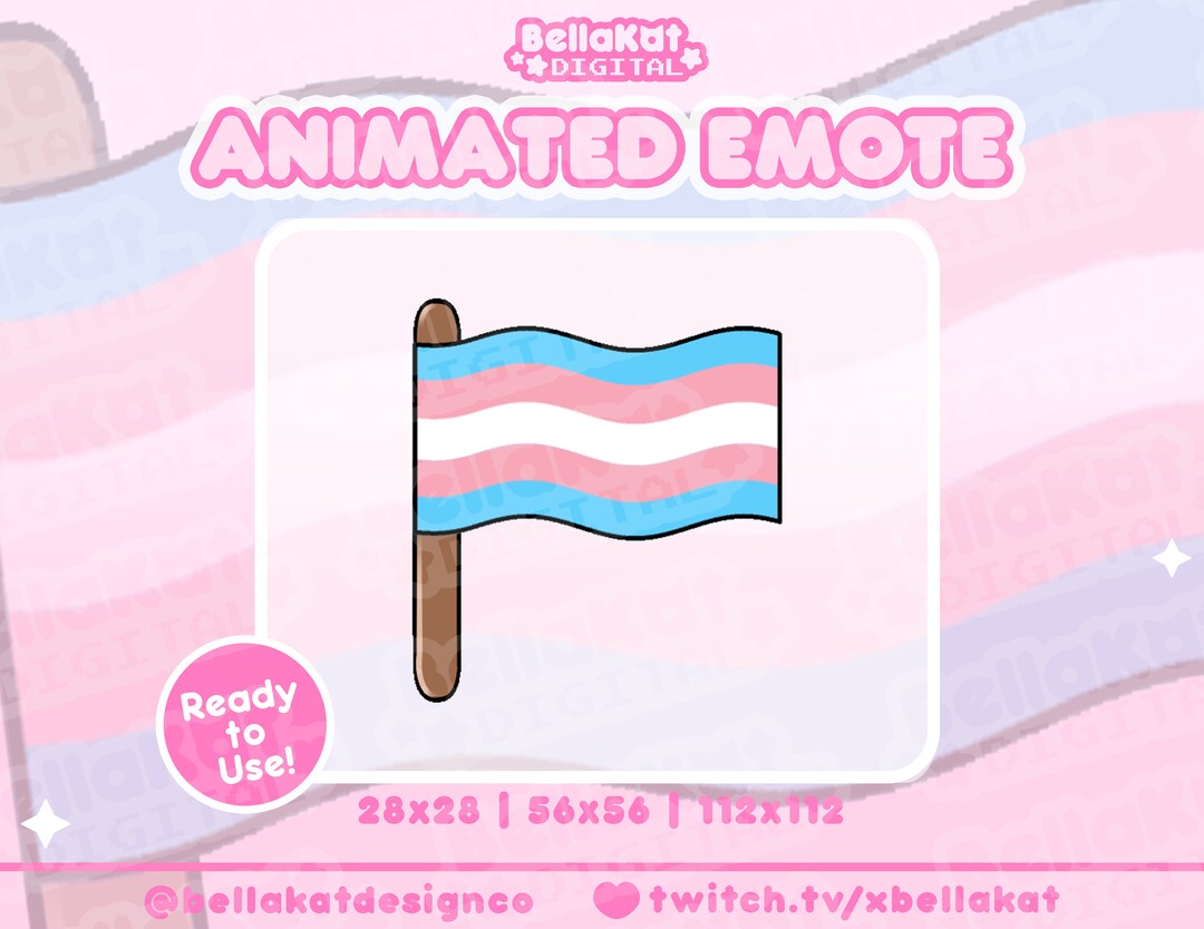Trans Pride Animated Flag Twitch Emote, Twitch Discord Streaming Emotes ...
