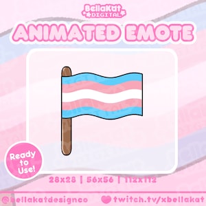 Trans Pride Animated Flag Twitch Emote, Twitch Discord Streaming Emotes ...