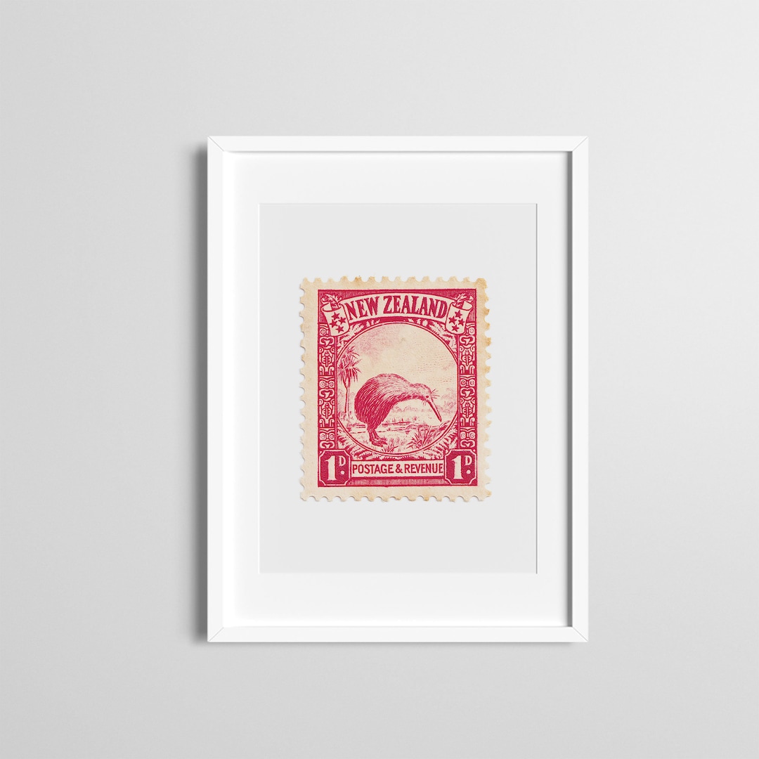 1d Kiwi Stamp Art Print - Etsy