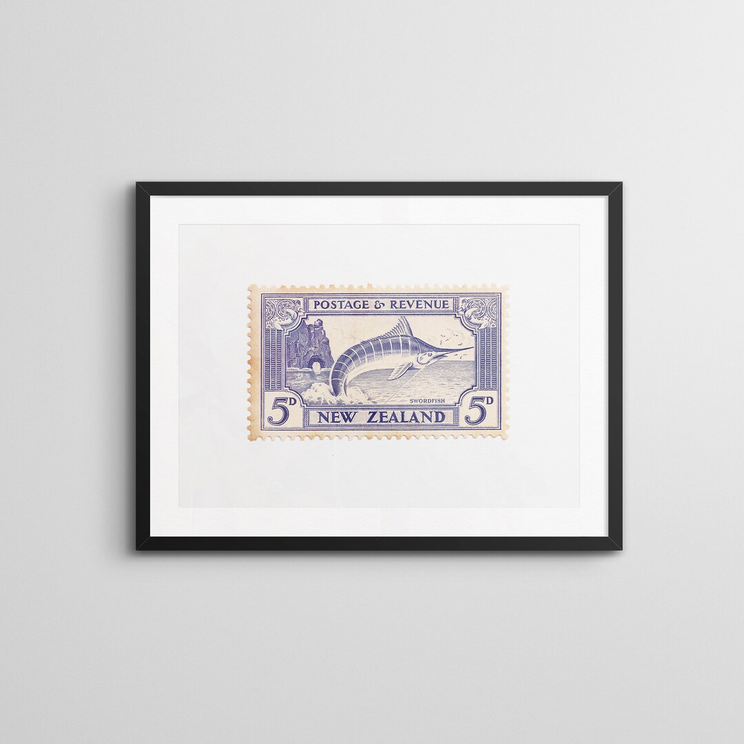 5d Swordfish Stamp Art Print - Etsy