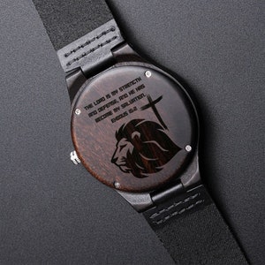 Engraved Bible Verse Wooden Watch – Christian Gift for Him - Etsy