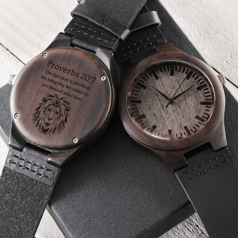 Christian Watches Engraved Wooden Watch Engraved Mens Watches Man ...