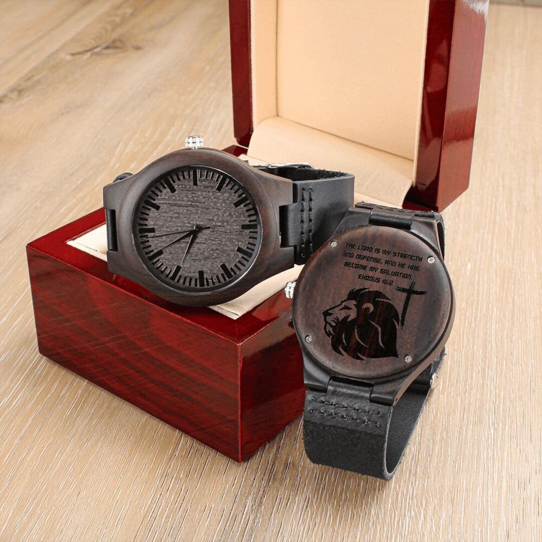 Engraved Bible Verse Wooden Watch – Christian Gift for Him - Etsy