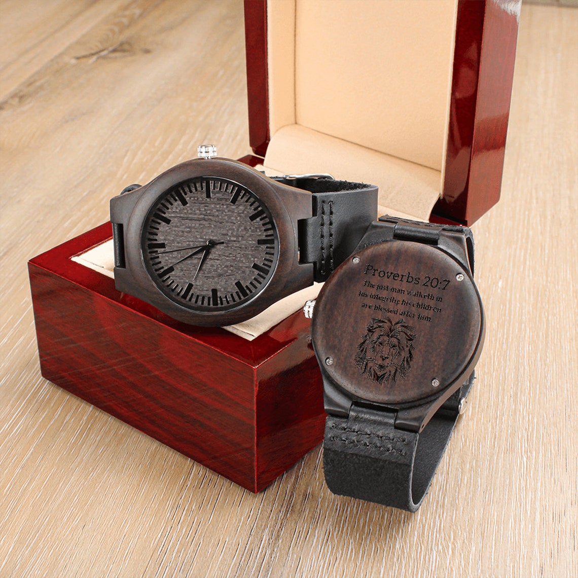 Christian Watches Engraved Wooden Watch Engraved Mens Watches Man ...