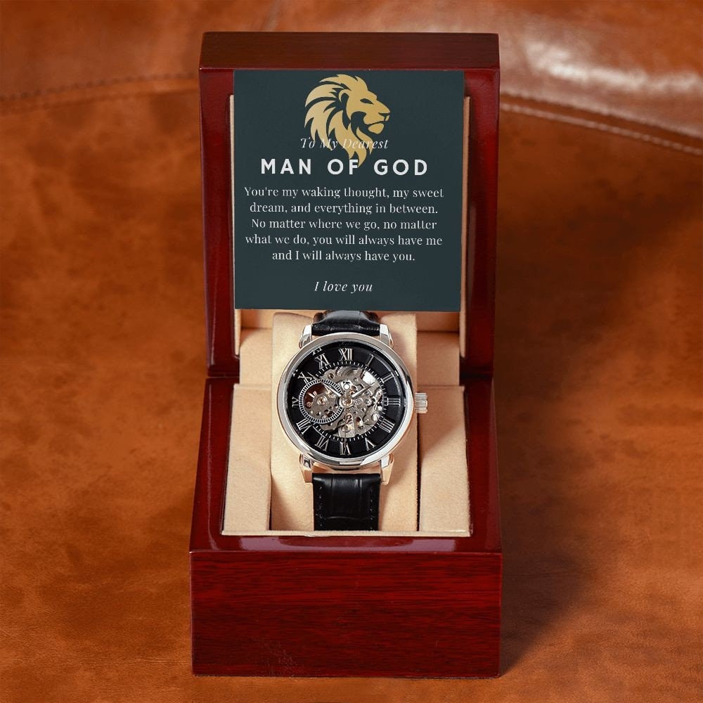 Man of God Automatic Watch – Christian Scripture, Leather Band - Etsy